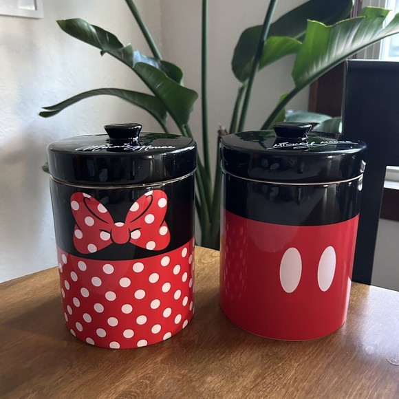 Disney | Kitchen | Disney Parks Set 2 Mickey Minnie Mouse Red Polka ...
